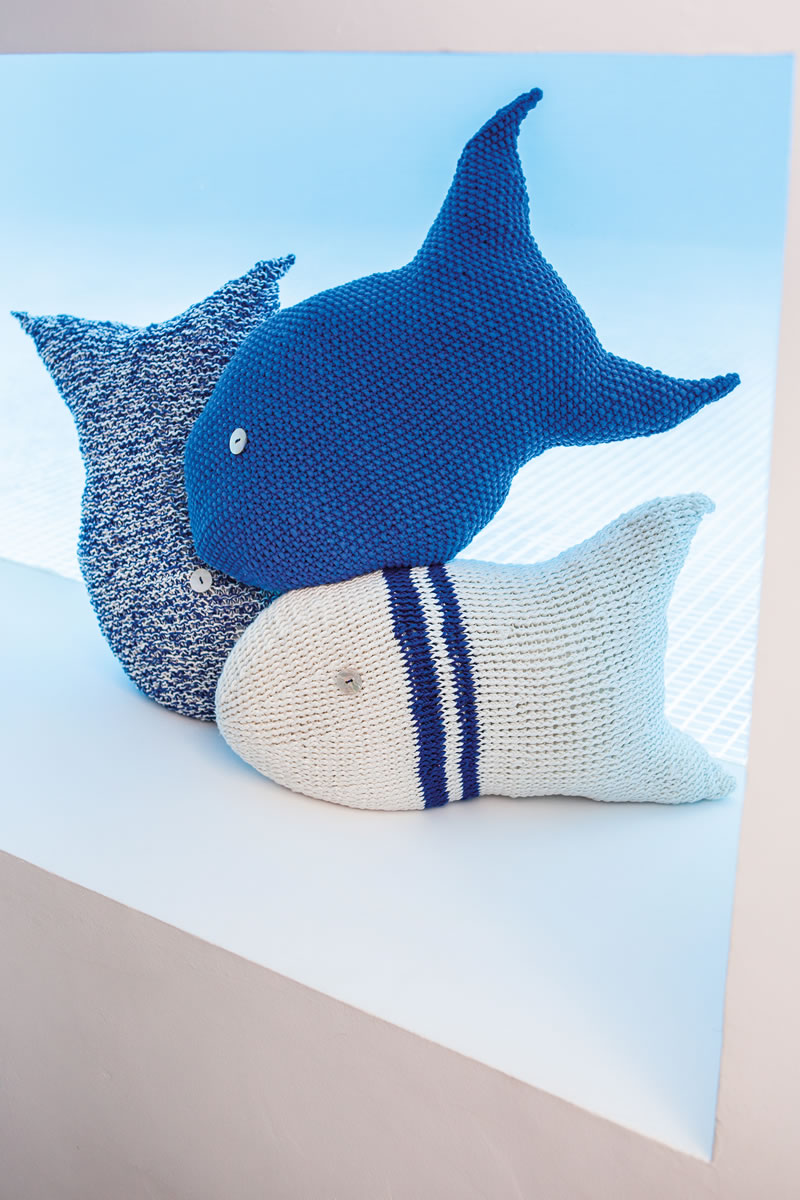 KISSENHÜLLE: FISCH IN RELIEFSTÄBCHEN Classico | FILATI Handstrick No ...