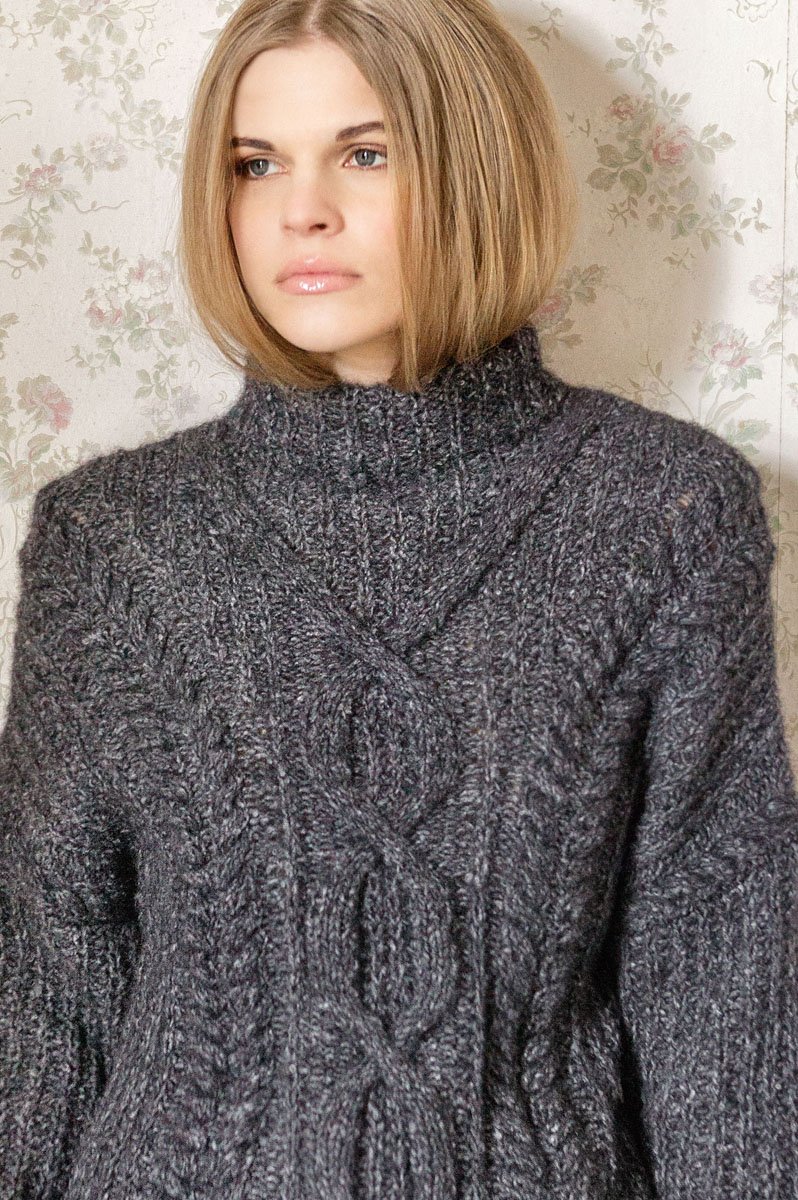 Lana Grossa PULLI MIT ZOPF-/RAUTEN- UND HALBPATENTMUSTER Anima